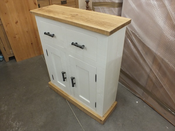 Shabby Painted 2 Door Narrow Sideboard- F&B Pointing